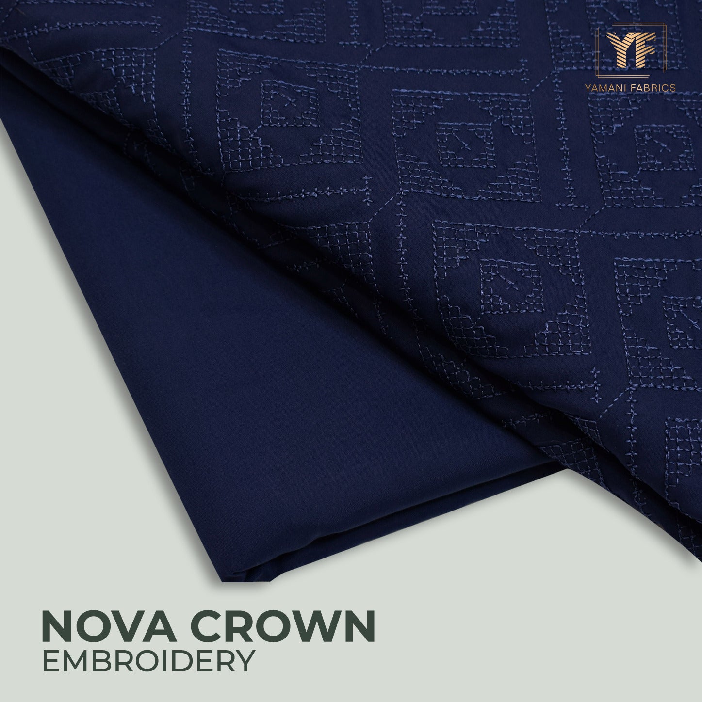 Gents Unstitched wash n wear Embroidery Suit (nova crown)navy blue 08 ...
